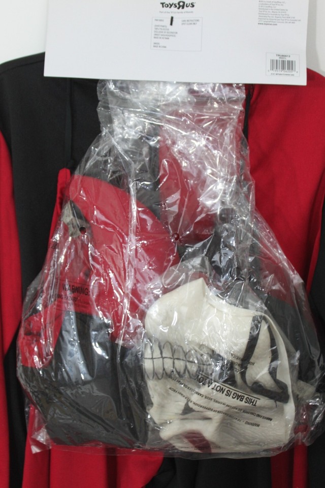 EVIL JESTER CHILD COSTUME Large 10-12 Harlequin Halloween Scary Red ...