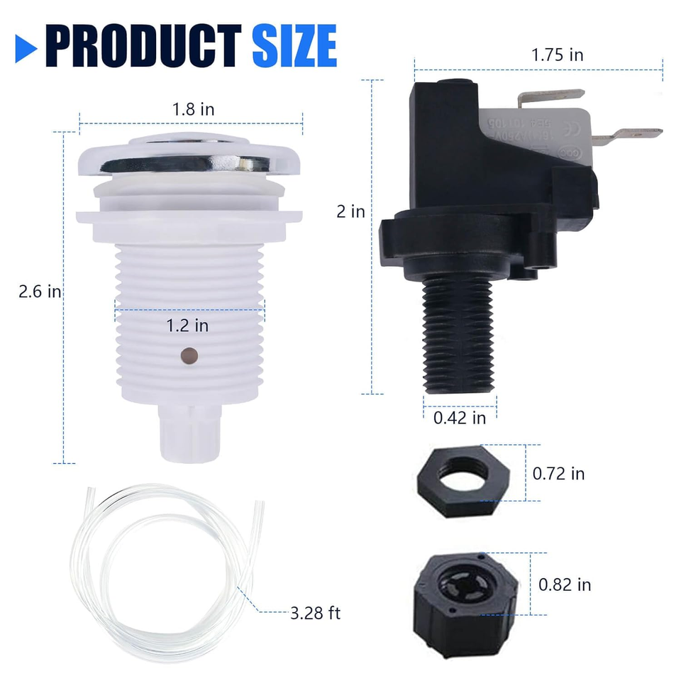 16A on off Push Button Switch Jetted Whirlpool Jet for Bath Tub Spa ...