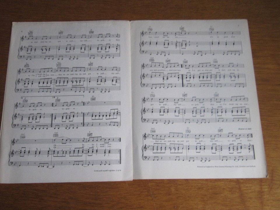 THE NOLANS - GOTTA PULL MYSELF TOGETHER - ORIGINAL SHEET MUSIC (H ...