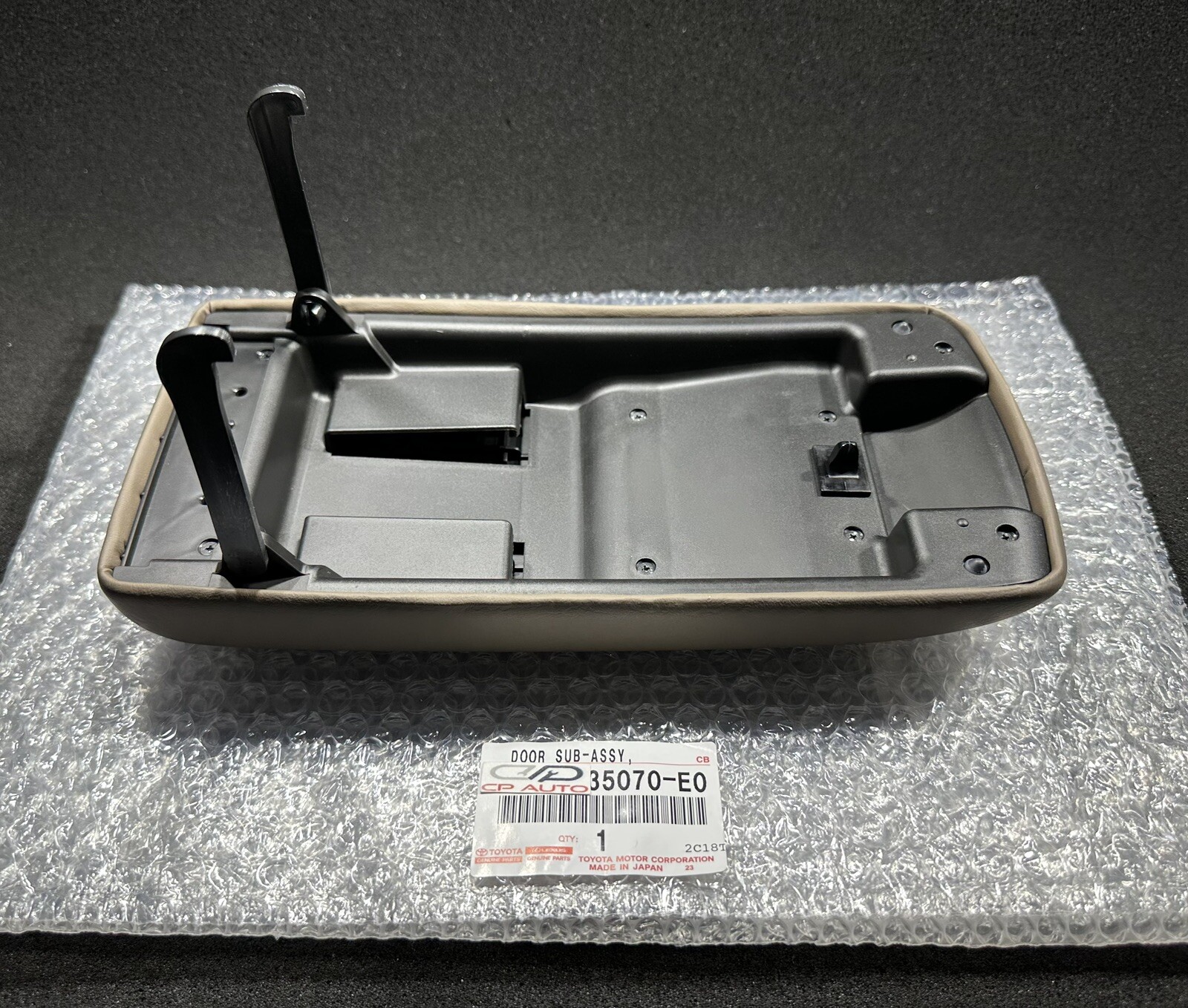 99 - 02 TOYOTA 4RUNNER LEATHER CENTER CONSOLE ARM REST TOP LID OAK ...