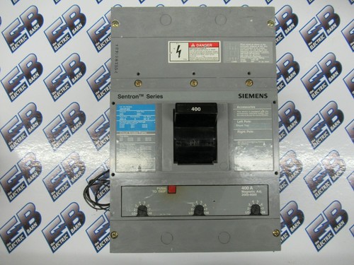 SIEMENS JD63F400, 400A, 600V, 3P, +SHUNT Circuit Breaker- RECONDITIONED ...