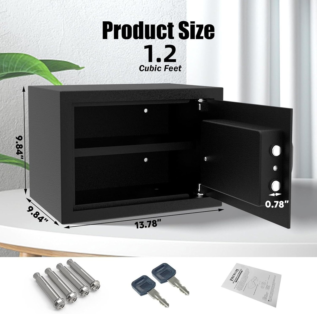 Fire Resistant Document Safe With Shelf 2.0 Cubic Foot Fireproof Safe ...