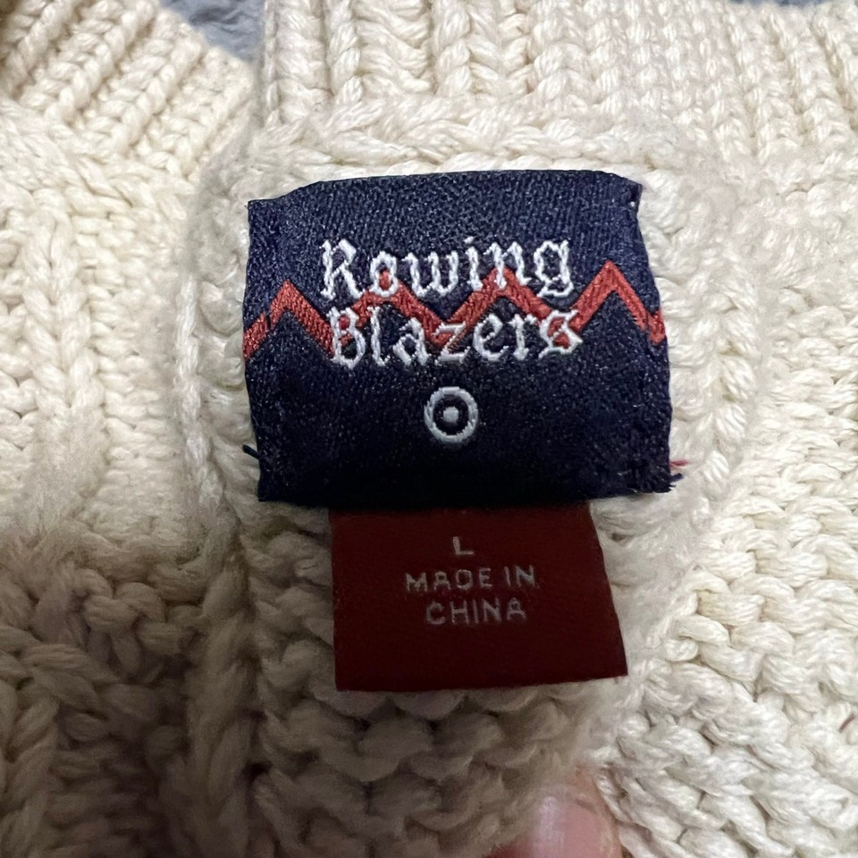 Rowing Blazers x Target Sweater Mens Large Croquet Stripe Cable Knit ...