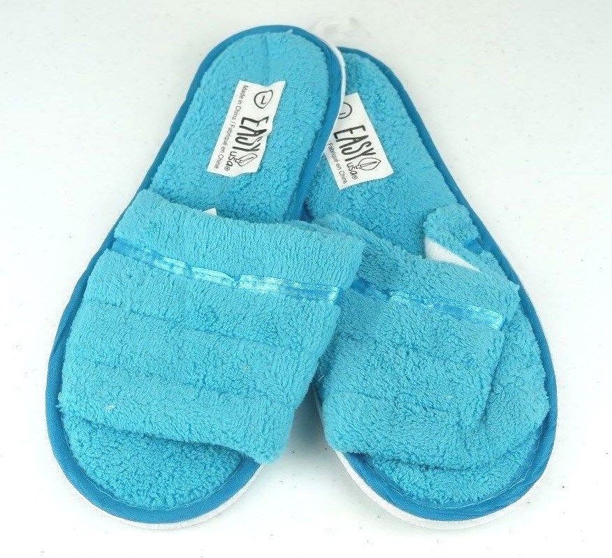 Women's Cotton House Terry Slippers Black White Blue Pink Red Sizes M L ...