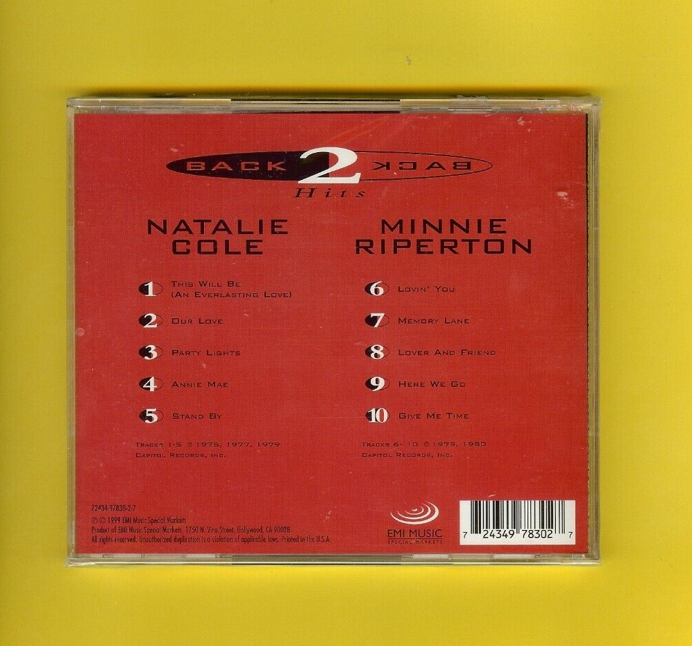 Back to Back Hits by Natalie Cole (CD, Jan-1999, CEMA Special Markets ...