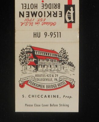 1960s Perkiomen Bridge Hotel Oldest in USA S. Chiccarine Rt 422 ...
