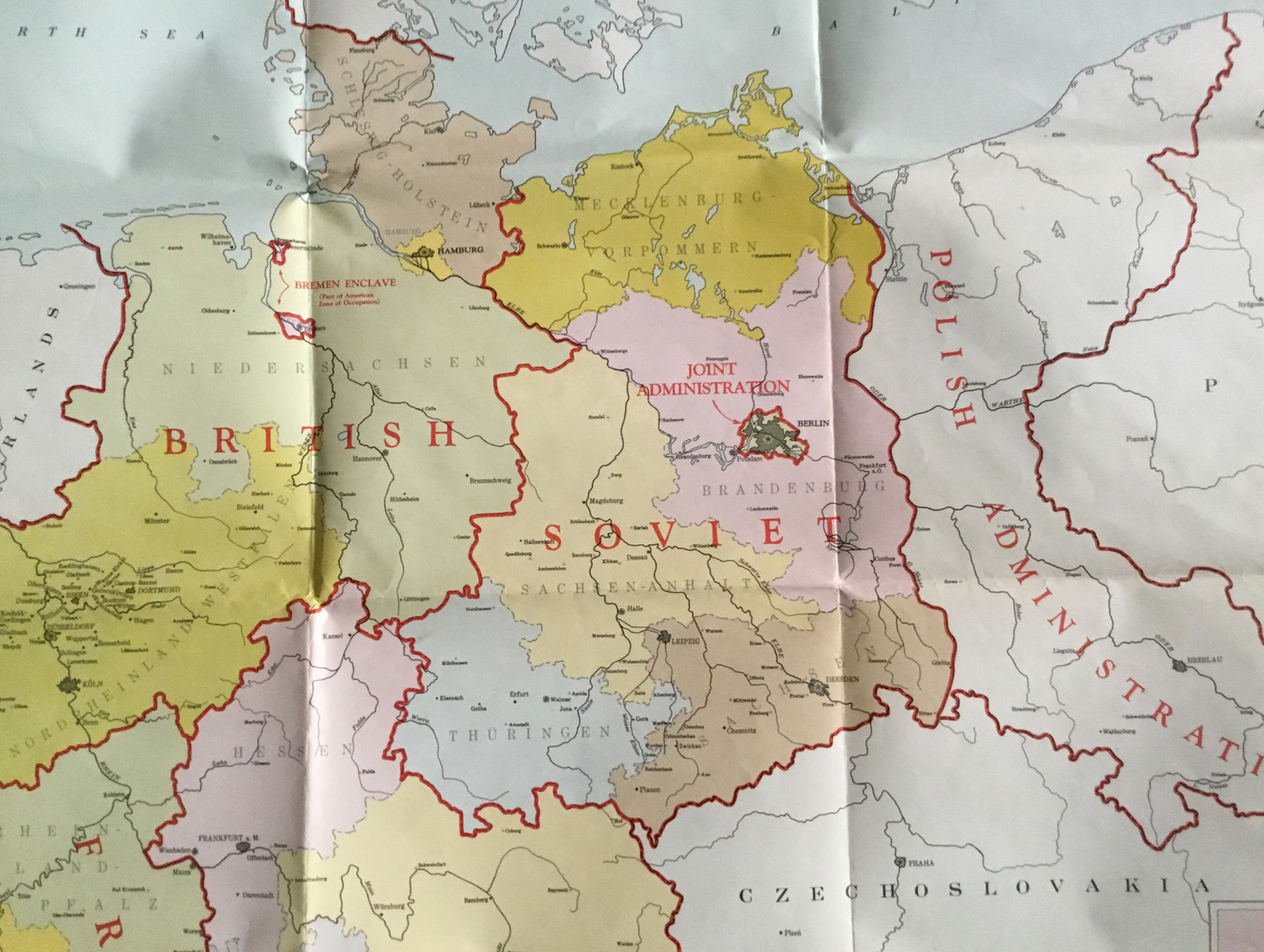WW2 Map Of Germany Zones Of Occupation 1947 Armed Forces Map WWII | eBay