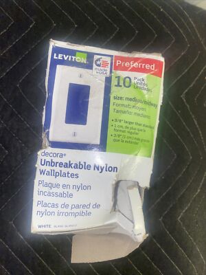 Leviton PJ26-WM Gang Decora/GFCI Decora Wallplate White 9 Pack | eBay