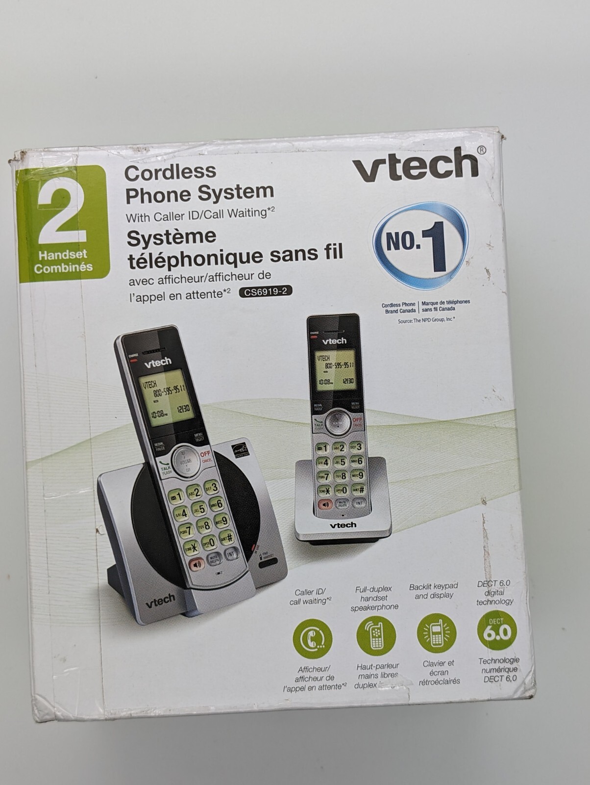 VTECH 2-Handset Cordless DECT 6.0 Phone with | Grelly USA