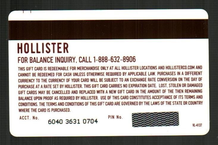 HOLLISTER Young Man Kissing Girl 2007 Gift Card ( $0 ) | eBay