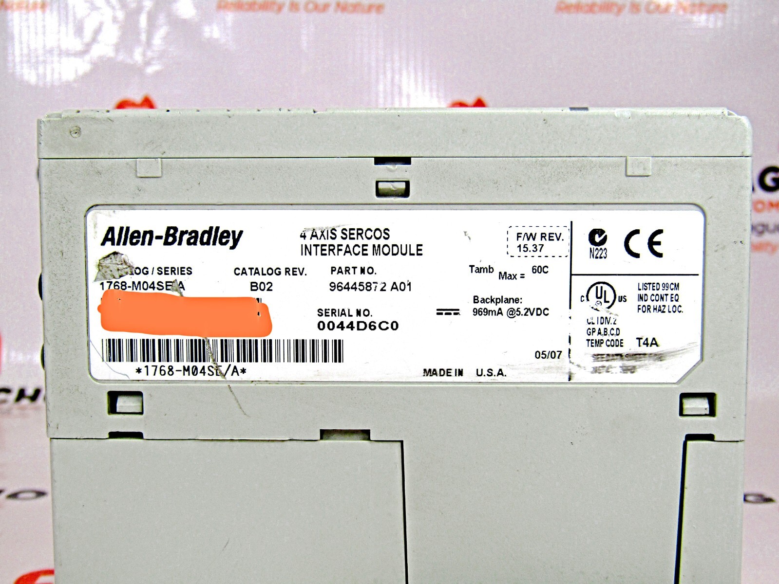 Allen Bradley 1768-M04SE CompactLogix A Sercos Interface Motion Module ...