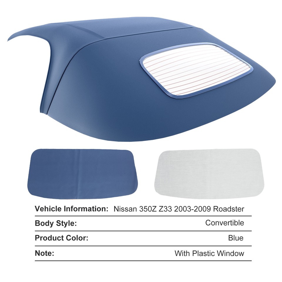 Blue Convertible Soft Top and Plastic Window for Nissan 350Z Z33 2003 ...