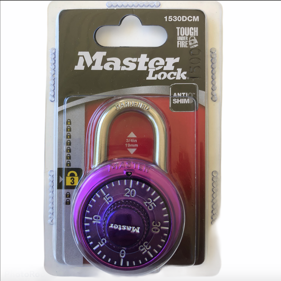 Master Lock 1530DCM Purple Locker Lock Combination Lock Padlock Silver ...