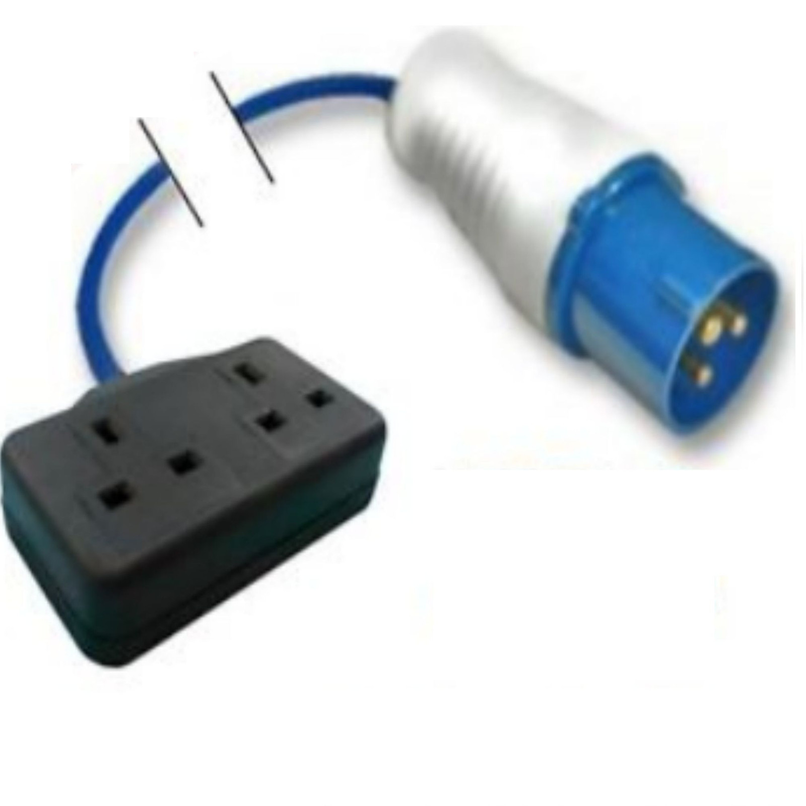 1 Metre GENERATOR FLY LEAD 16A PLUG -13A DOUBLE SOCKET Camping | eBay UK