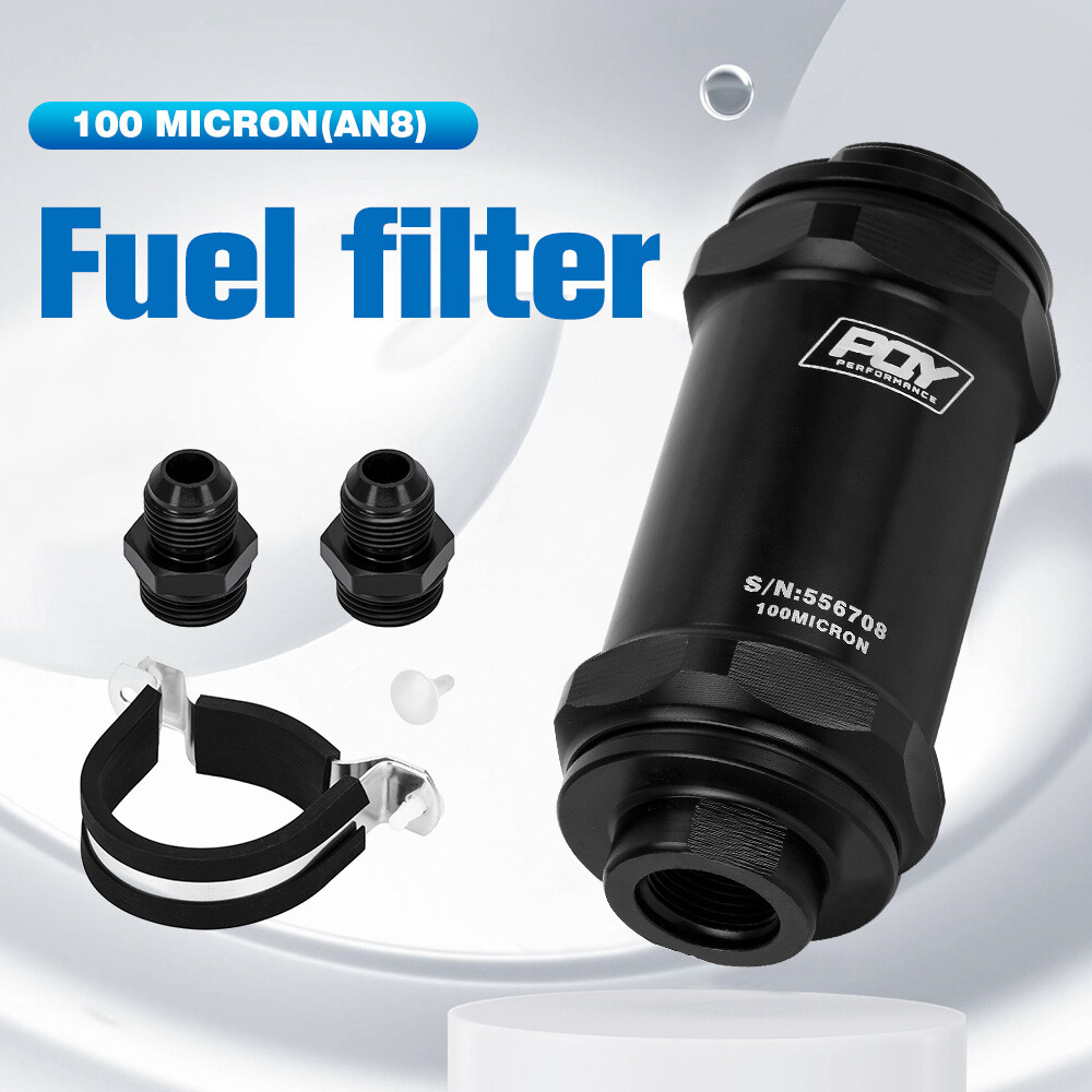 Racing PQY Fuel Filter E85 Ethanol 100 Micron Stainless Steel Element ...