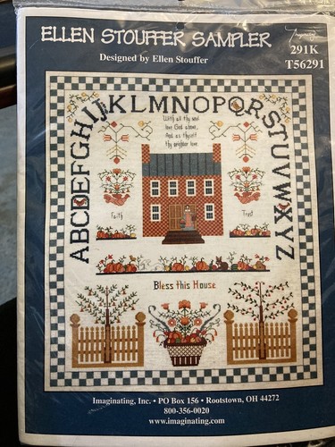 Vtg Ellen Stouffer Bless This House Counted Cross Stitch Kit Sampler ...