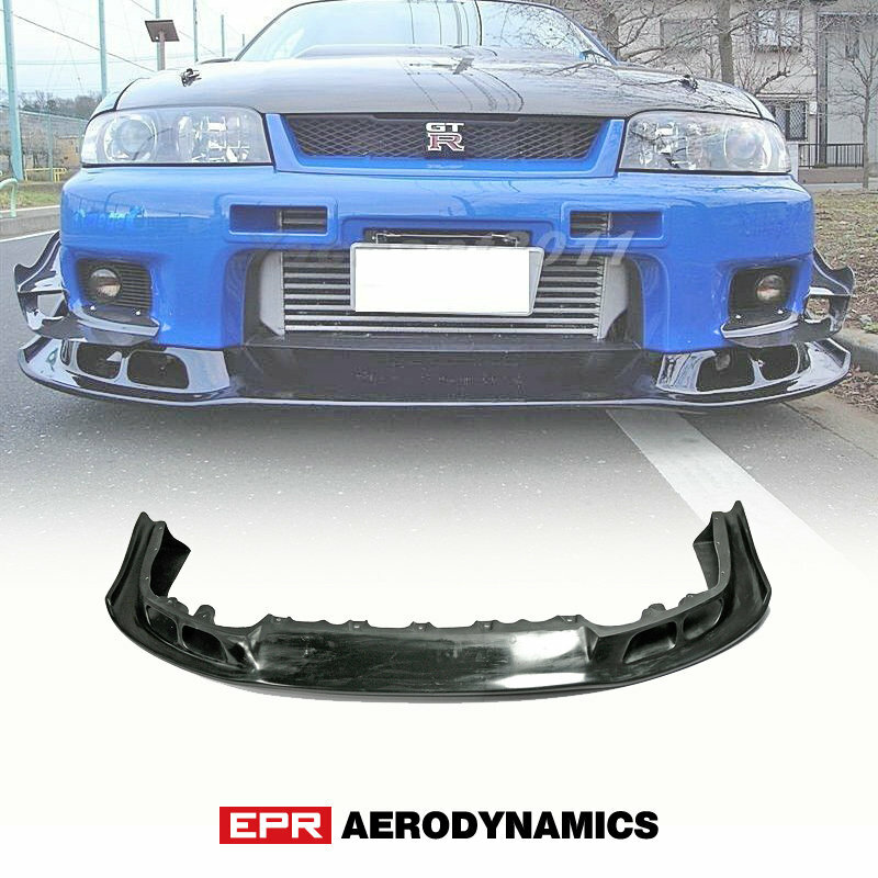 AS Style FRP Fiber For Nissan R33 Skyline GTR Front Bumper Lip Exterior ...