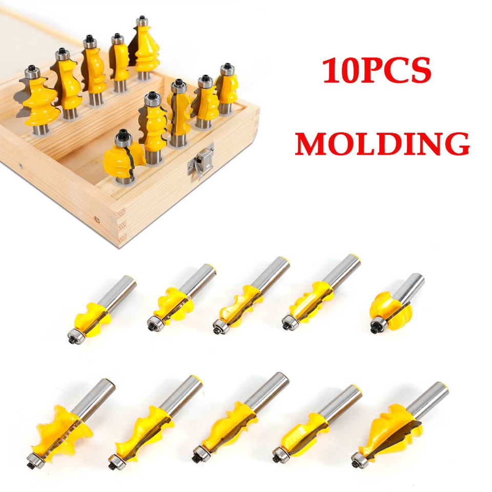 Carbide Coated Crown Molding Router Bit Set 1/2"Shank Woodworking ...