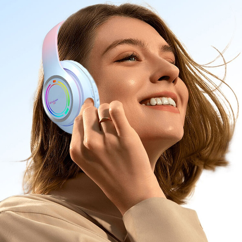 Wireless Bluetooth Headphones Children's Multi-color Light Headsets G D ...