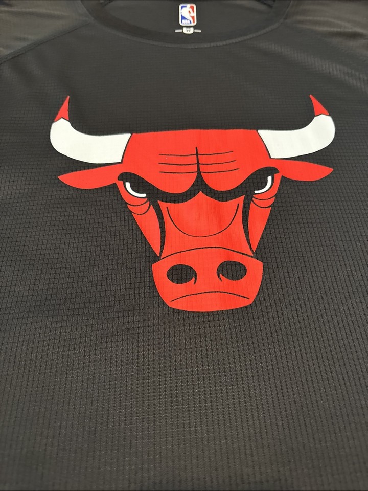 Chicago Bulls Climalite cool-fit shirt Black Large Logo New With $30 ...