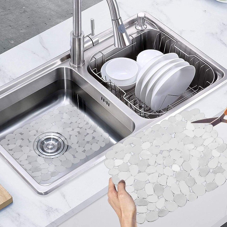 Top-spring Kitchen Sink Protector Mat Pebble Drainer Mat 30 * 40cm ...