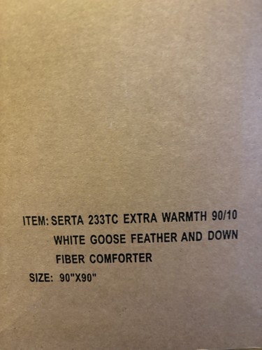 Serta White Goose Feather & Down Fiber Light Extra Warmth Comforter ...
