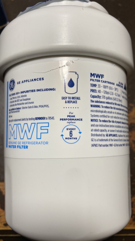 GE MWF Genuine Smart Water Filter for REFRIGERATOR Fridge Freezer NEW ...