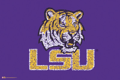 LSU Tigers Football HEY FIGHTING TIGER Fight Song NCAA Team Logo 24x36 ...