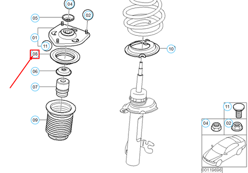 NEW MINI COOPER R50 FRONT AXLE UPPER SPRING PLATE 31301507220 1507220 ...