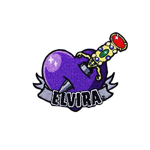 Elvira Comic Dagger Patch Logo Name Horror Embroidered Iron On Applique ...