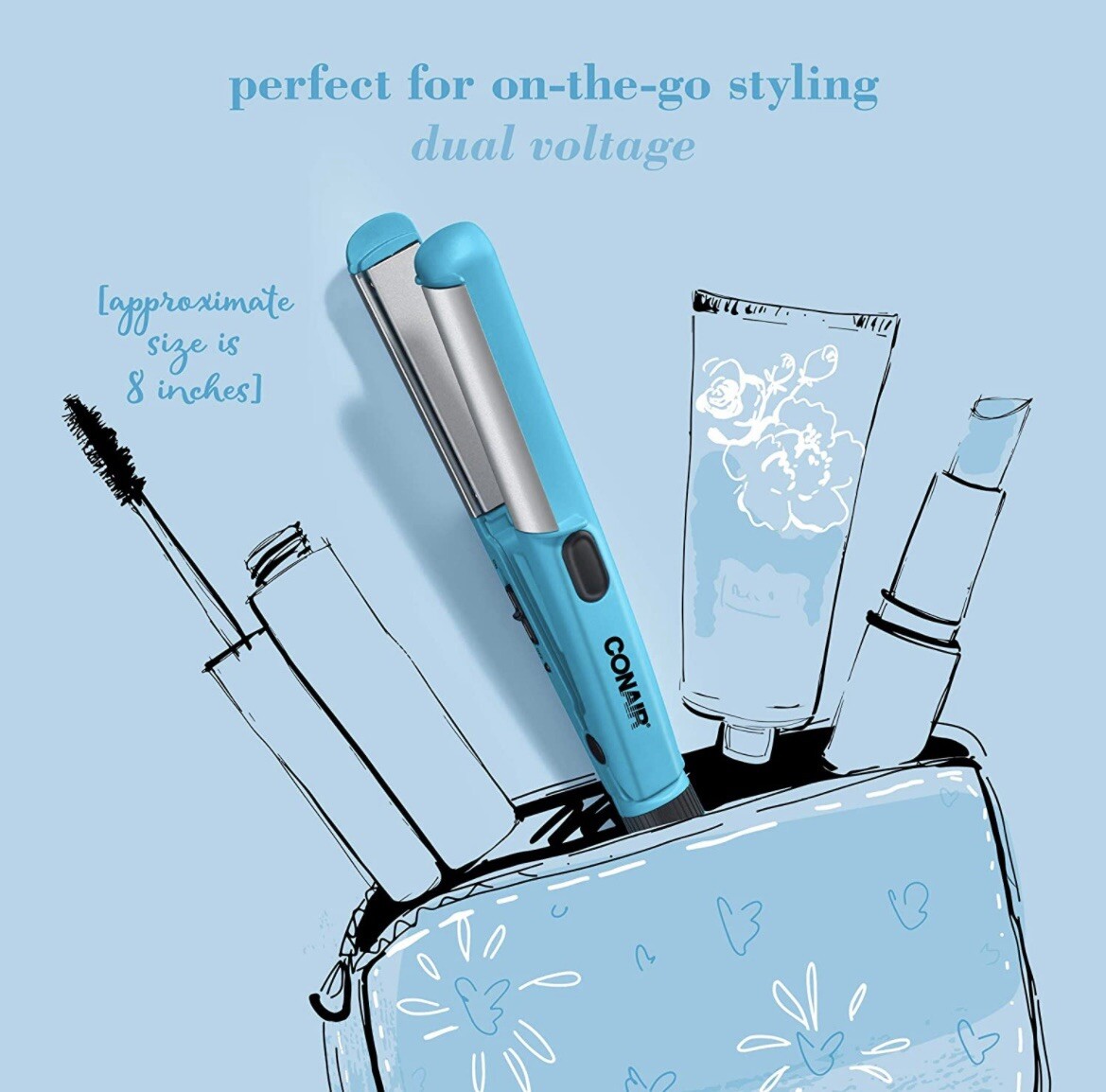 Conair Mini Dual Deluxe Styler Add Curls & Waves Perfect On-The-Go ...