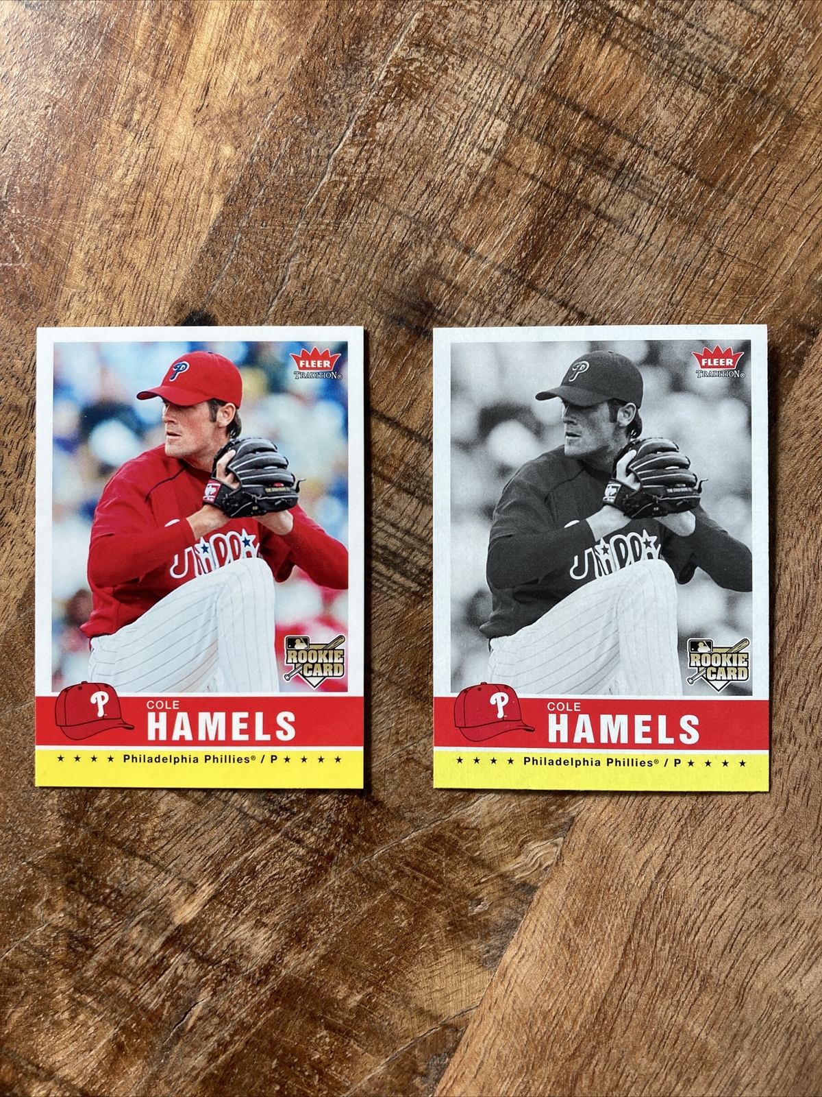 Cole Hamels 2 Card Lot 2006 Fleer Tradition #29 RC Black & White ...