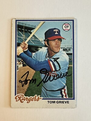 Tom Grieve Rangers Signed 1978 Topps Baseball Card #337 [0545] | eBay