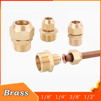 Brass Air Conditioning Flared Copper Coil Tube Straight Threaded ...