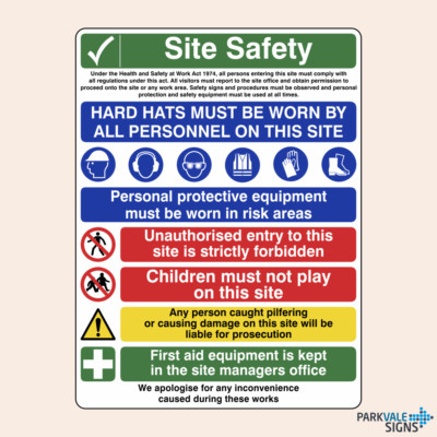 Construction Site Safety Signs (First Aid) | eBay UK