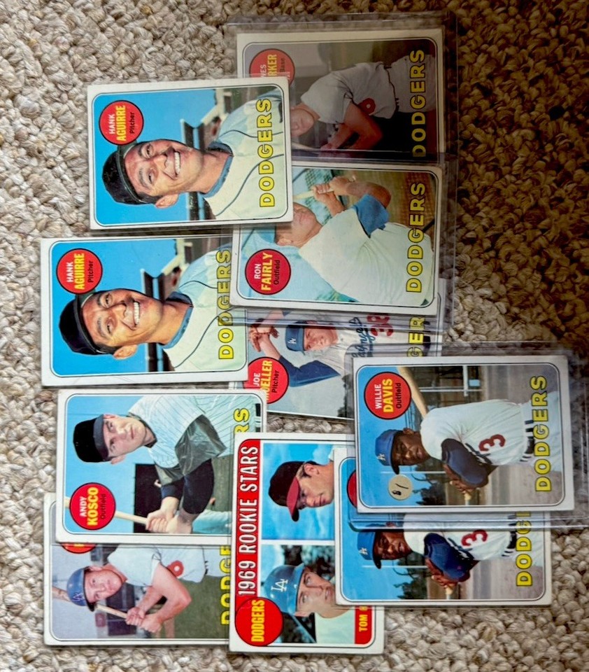 LOS ANGELES DODGERS BASEBALL CARDS ( 1969 TOPPS CARDS )( BARGAIN ...