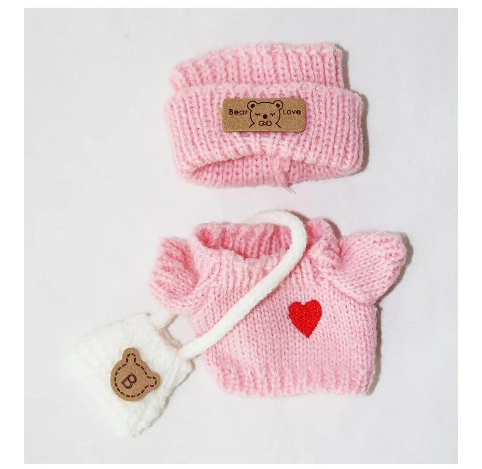 17cm Labub Doll Costume Set Girl Hats and Clothing Accessories Pink | eBay