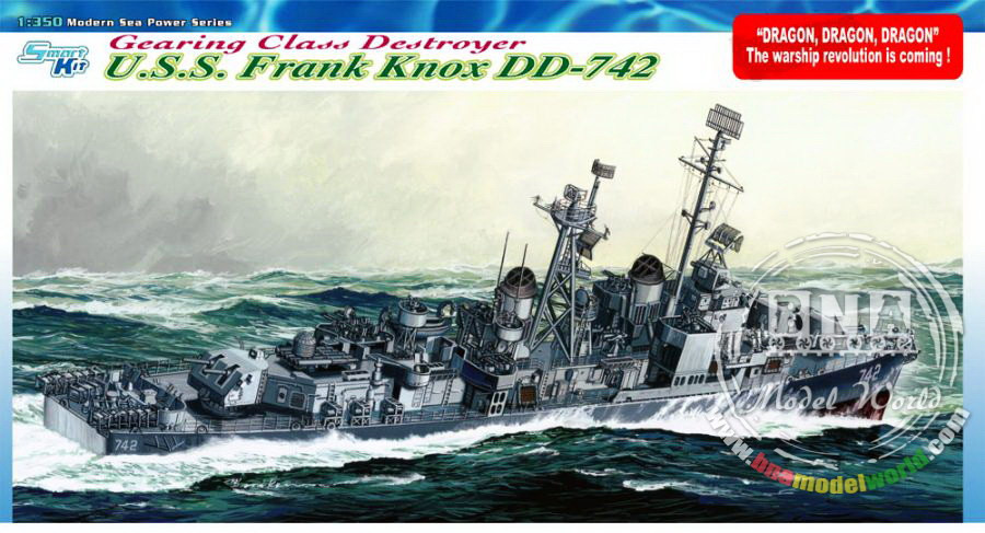 Dragon Model kit 1/350 U.S.S. Frank Knox DD-742 Gearing Class Destroyer ...