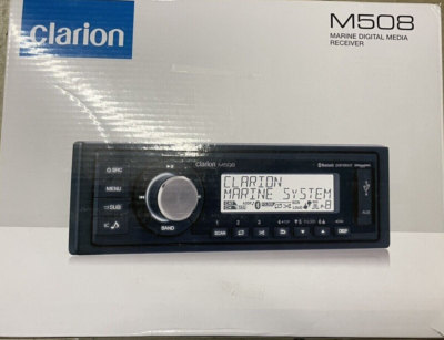 Clarion M508 Marine Weather Band Radio AM FM WB XM Bluetooth Media USB ...