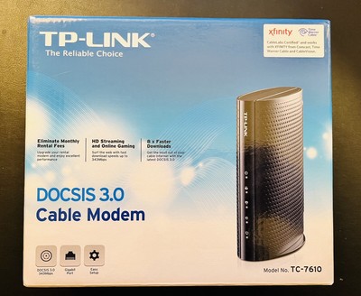 TP-LINK TC-7610 DOCSIS 3.0 Cable Modem With Original Box and ...