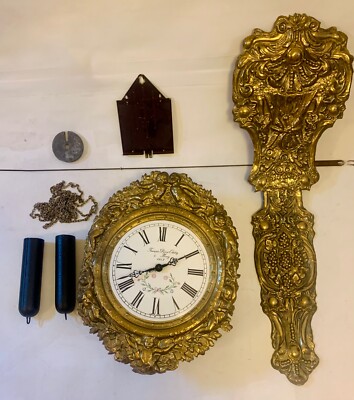 Vintage 19th Cent. French Comtoise Wall Clock By Francois Desire Odobez ...