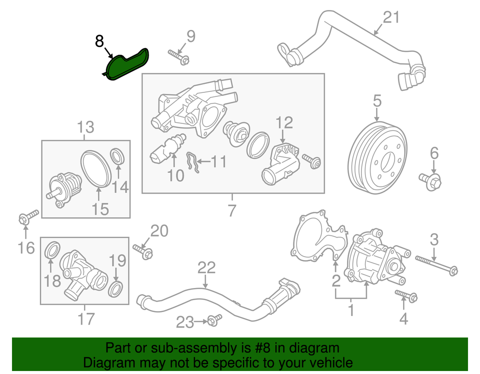 Genuine Ford Thermostat Housing Gasket CM5Z*8255*A | eBay