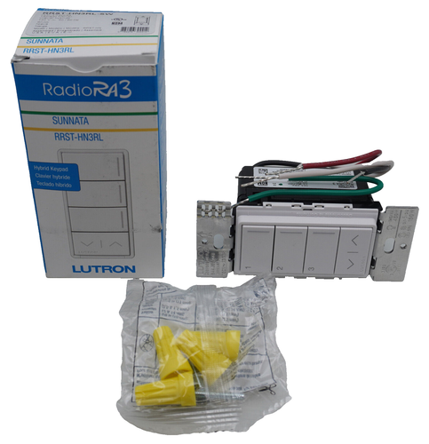 Lutron Sunnata RRST-HN3RL-SW White Radio RA2 RA3 Hybrid Keypad LED ...