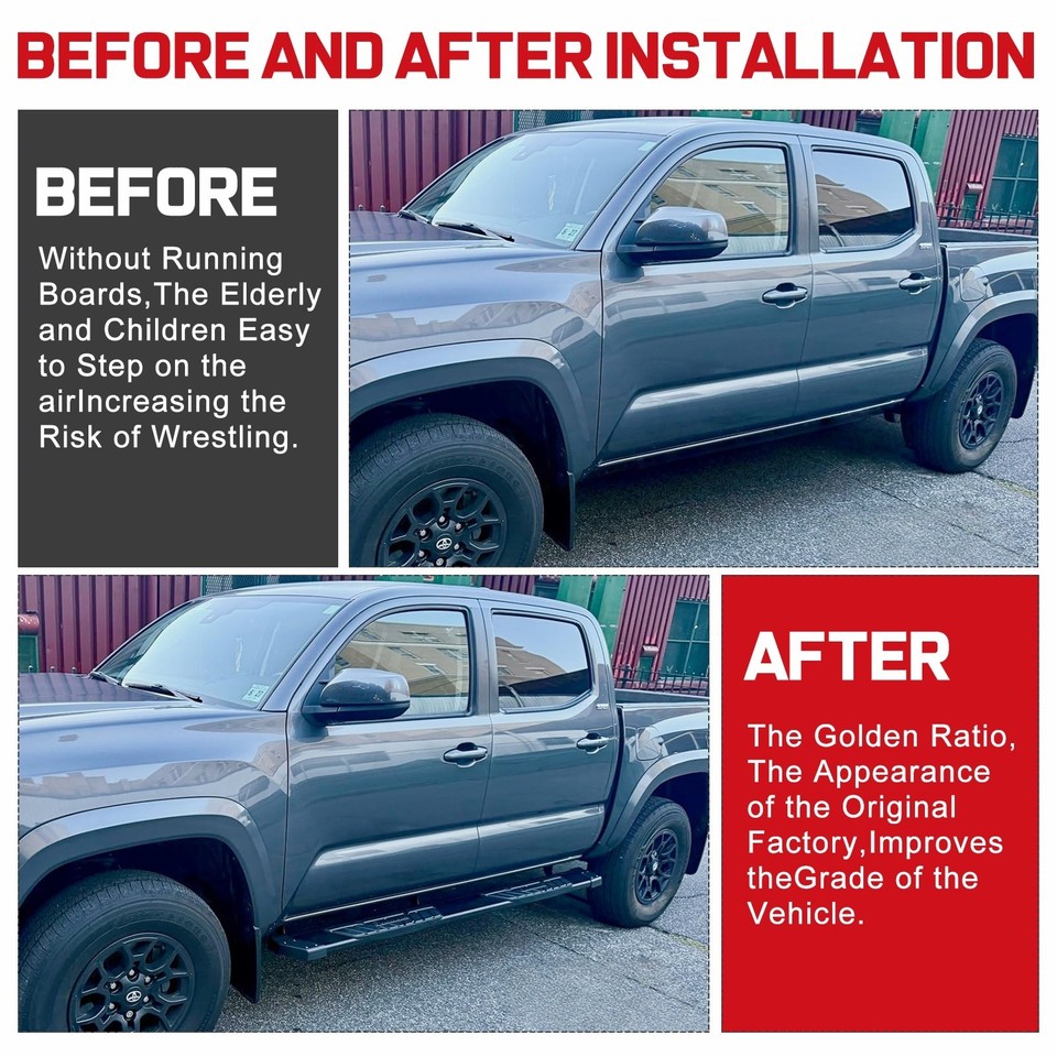 Aluminum Side Step 6.5" Running Boards Fit 2017-2025 Honda Ridgeline K ...