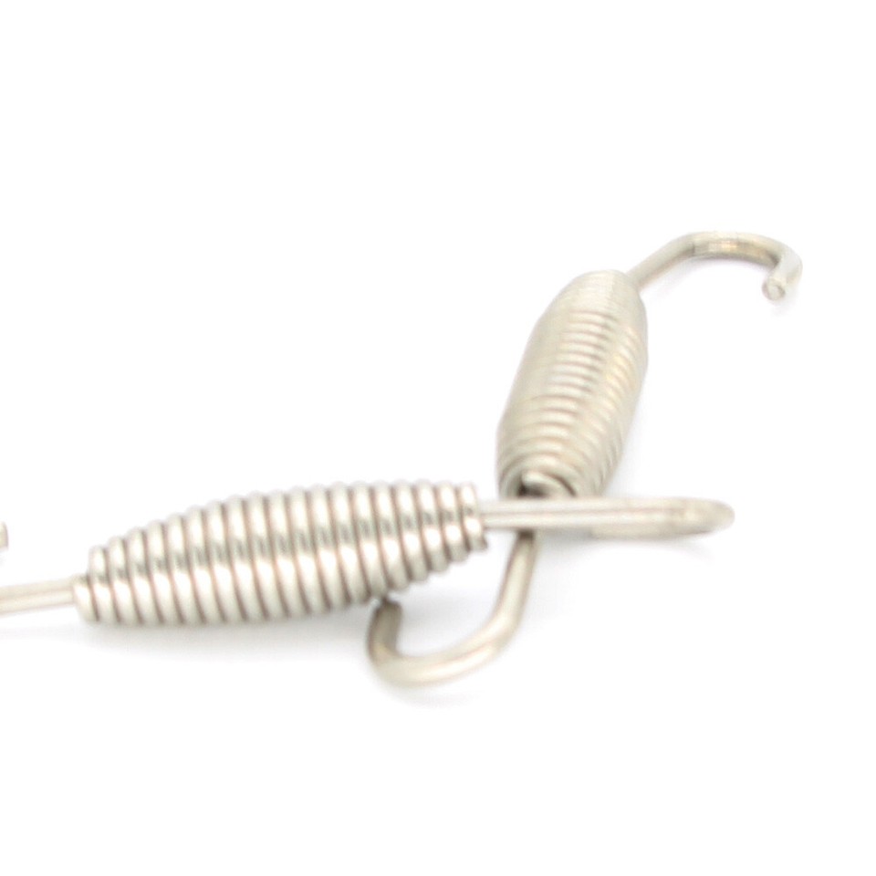 4PC UNIVERSAL STAINLESS STEEL MOTORCYCLE BIKE EXHAUST SPRINGS PIPE ...