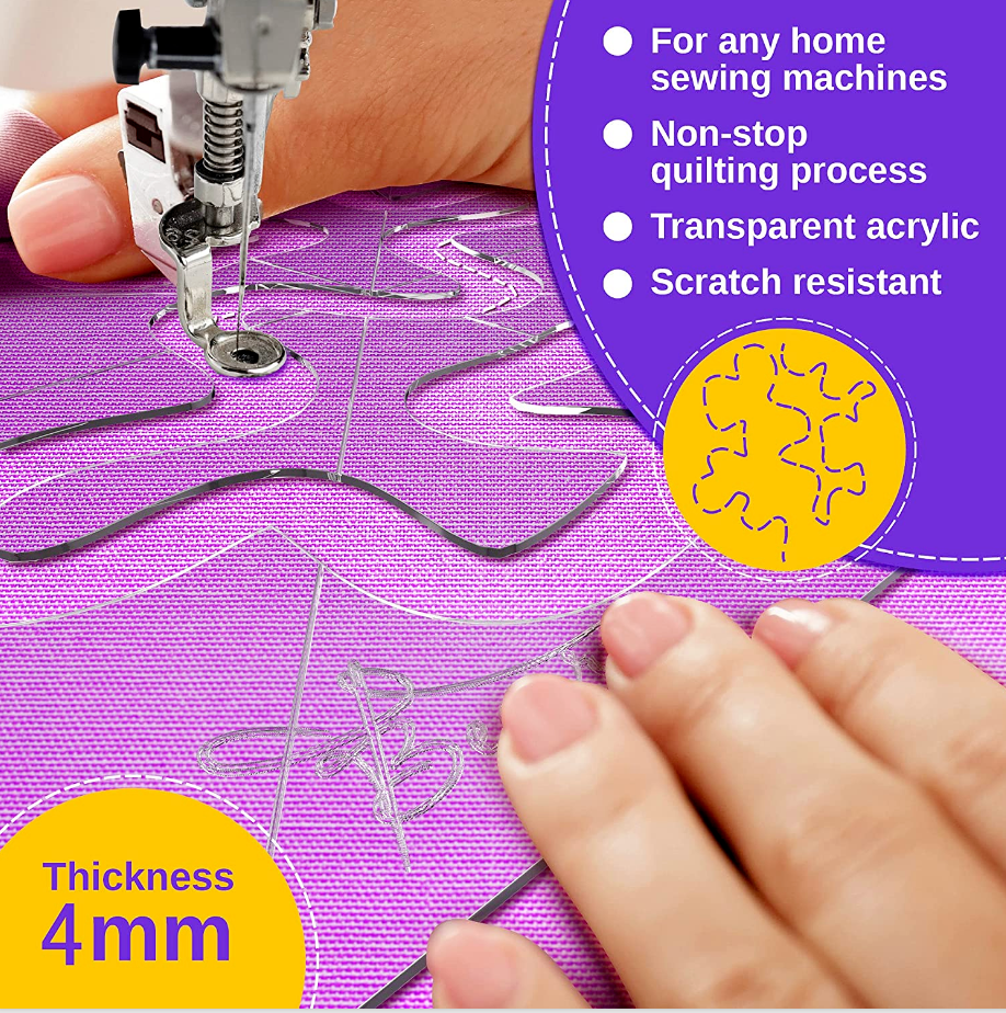 Meander Quilting Template – Free-Motion Quilt Design – Acrylic Quilting ...
