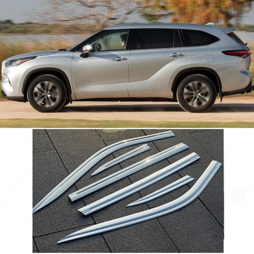 For 2020-2024 Toyot@a Highlander Chrome Window Visor Vent Shades Sun ...