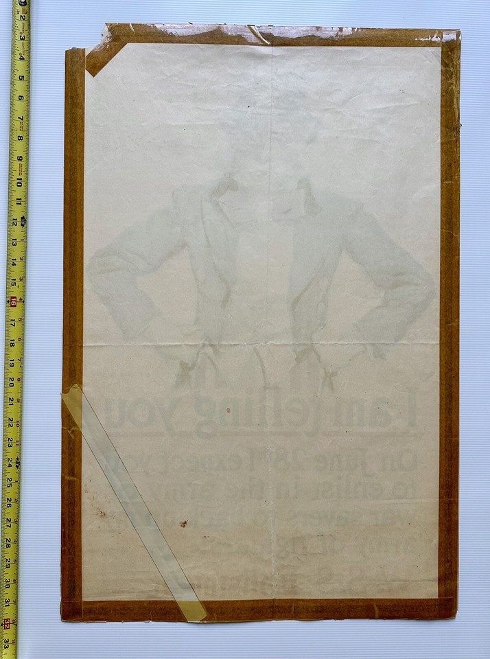 Original 1918 WWI UNCLE SAM I AM TELLING YOU Poster by James Montgomery ...