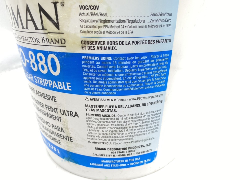 ROMAN Products PRO-880 Wallpaper Adhesive & Paste for Any Wallcovering ...