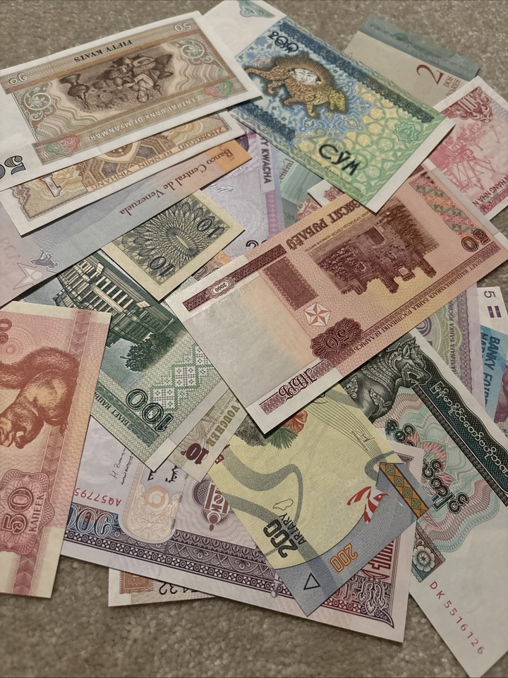 (New) Job Lot Of 25 Banknotes Foreign Currency Of The World NEW UNC ...